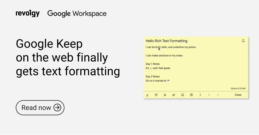 Google Keep on the web finally gets text formatting